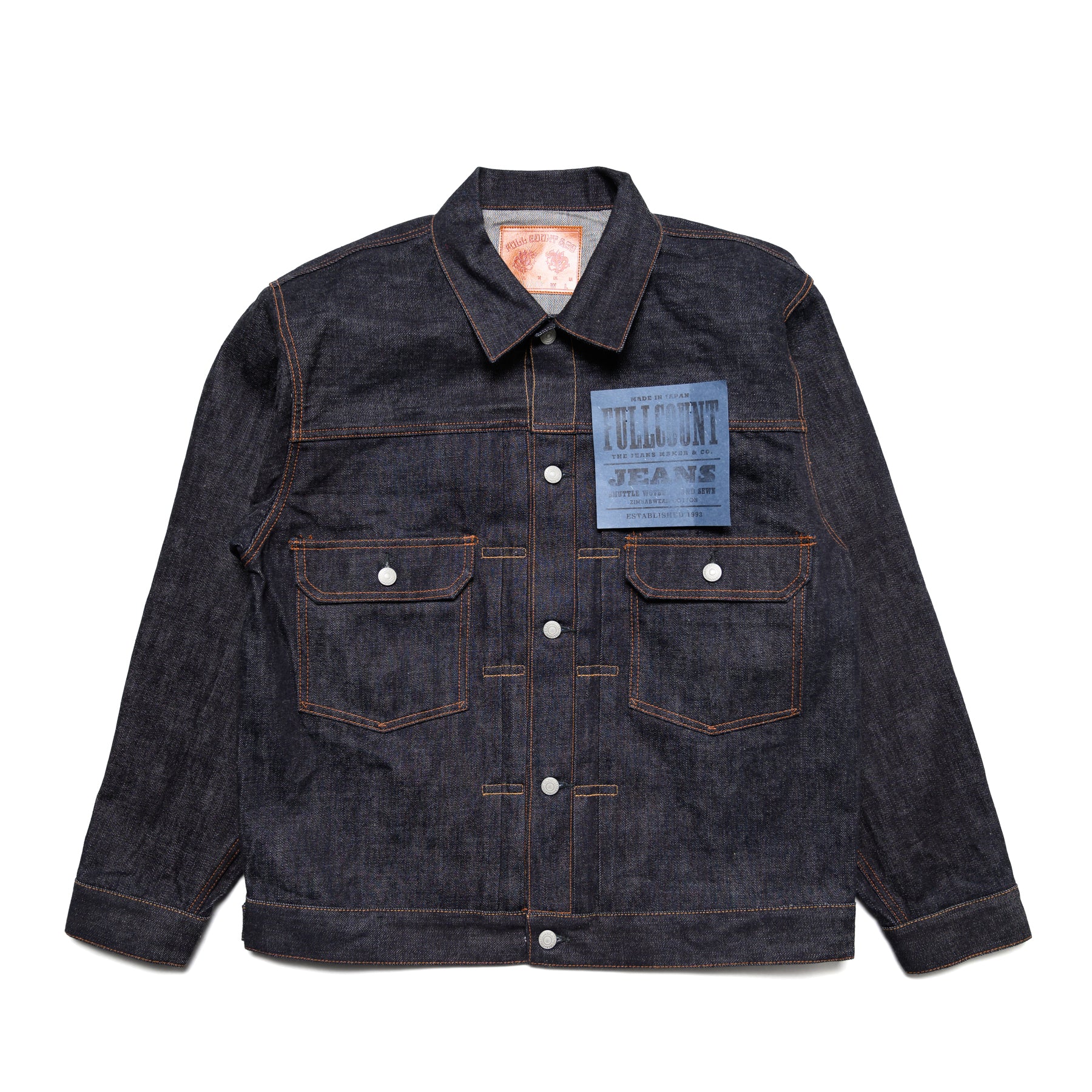 Fullcount 2102XX Type 2 Jacket Heavy 15.5oz Selvedge Denim | BlackBlue