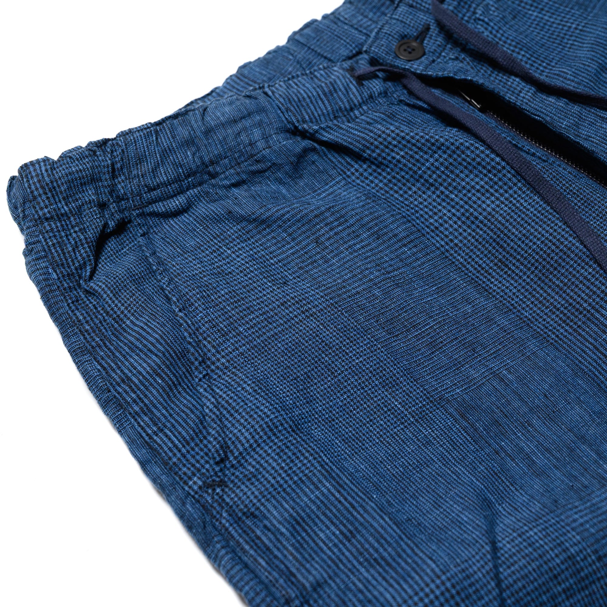 orSlow 01-7021-101 Wide Fit New Yorker Shorts Indigo Check | BlackBlue